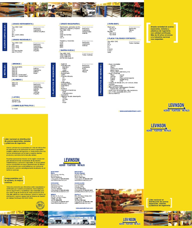 Catalogo Aceros Levinson | PDF