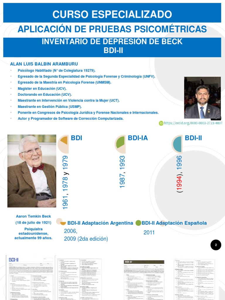 Aplicación y Puntuación del BDI-II | PDF | Depresión (estado de ánimo ...