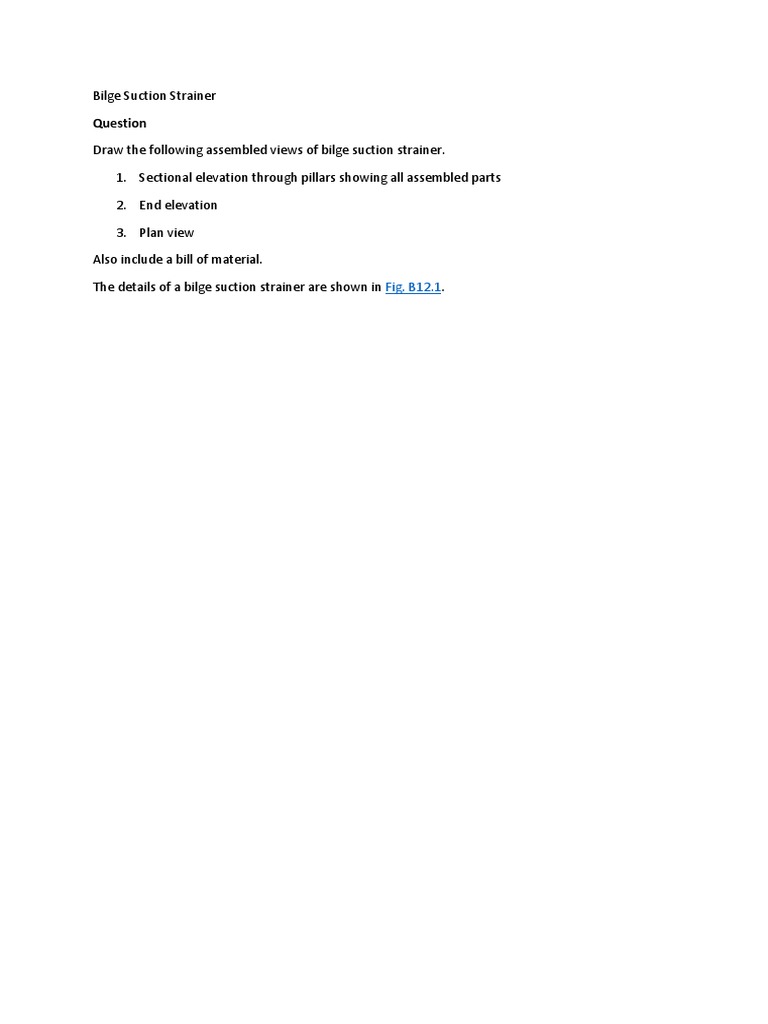 Bilge Suction Strainer Drawing Guide | PDF | Teaching Methods ...