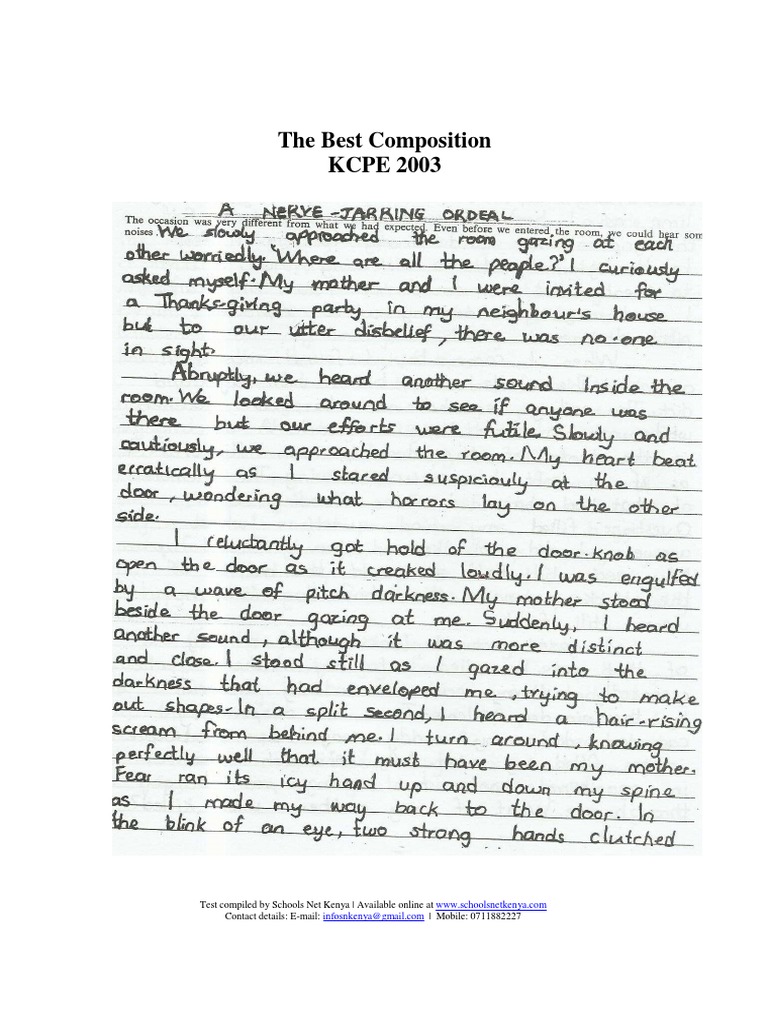 Best KCPE Composition Samples 2003 | PDF