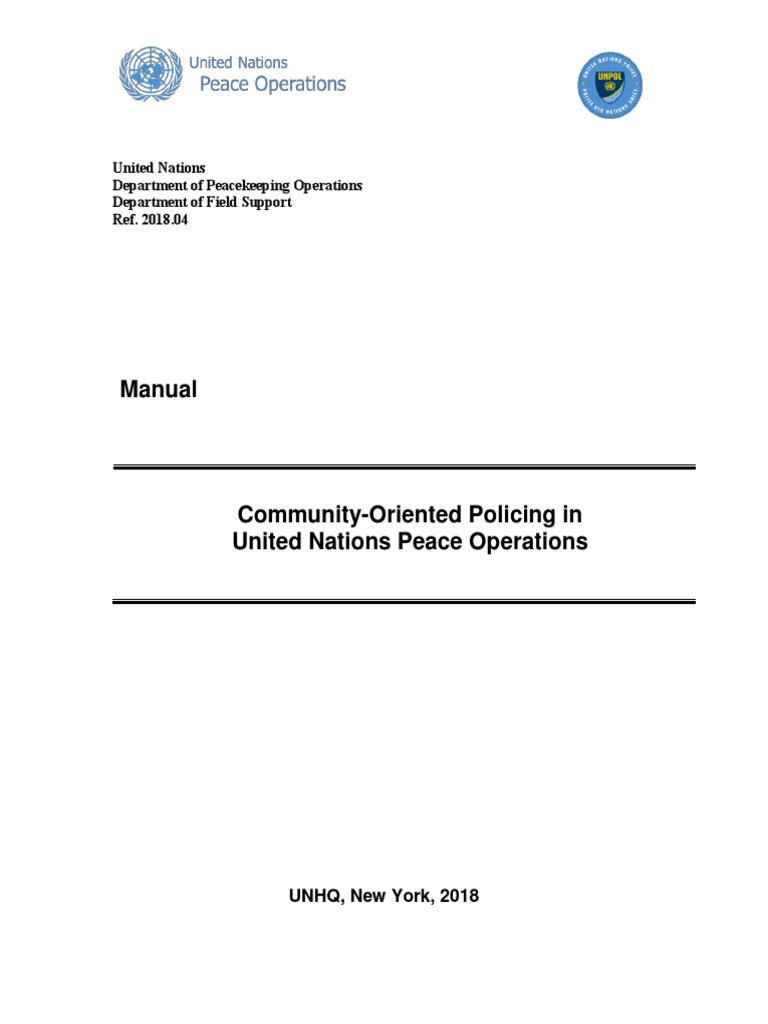 Manual: United Nations Department of Peacekeeping Operations Department ...