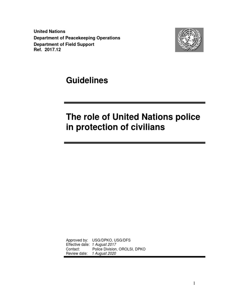 2017.12 UNPOL and POC (Guidelines) | PDF | Police | World Politics