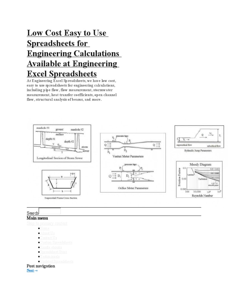 Engineering Spreadsheets for Flow Rates | PDF