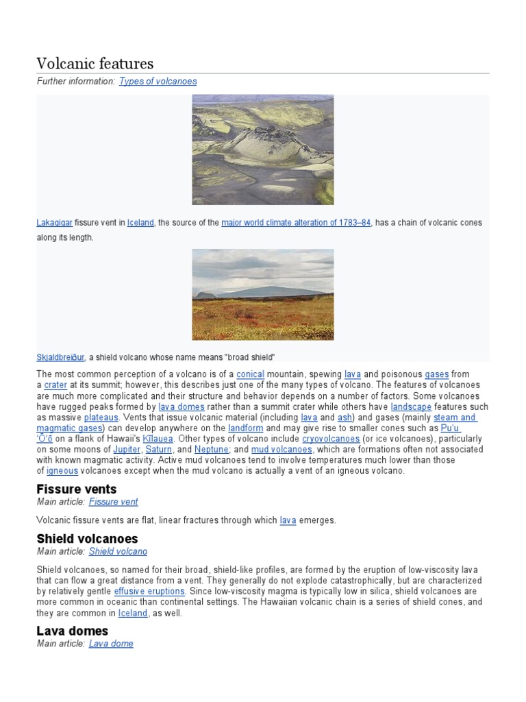 Volcanic Features: Types of Volcanoes | PDF | Volcano | Types Of ...