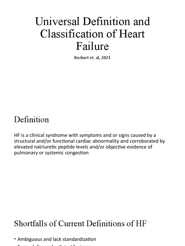 Universal Definition and Classification of Heart Failure | PDF