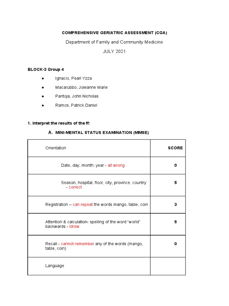 Department of Family and Community Medicine JULY 2021: Comprehensive ...