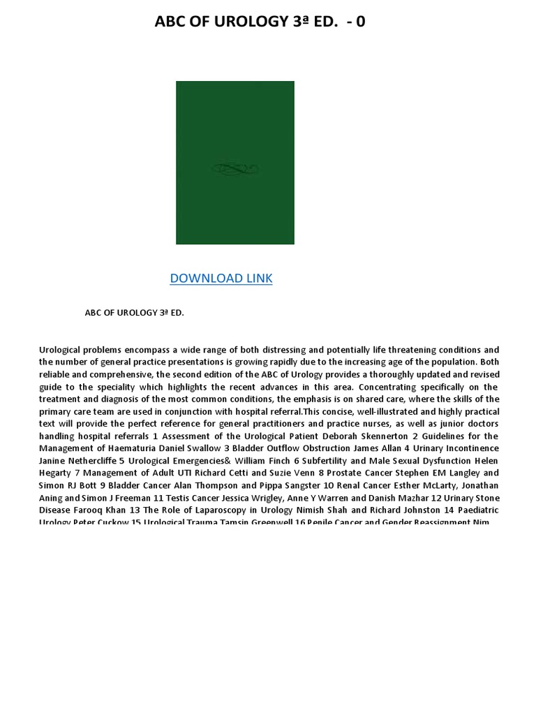 Abc of Urology 3 Ed. - 0: Download Link | PDF