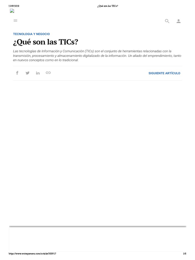 Qué Son Las Tics Pdf Tecnología De Información Y Comunicaciones