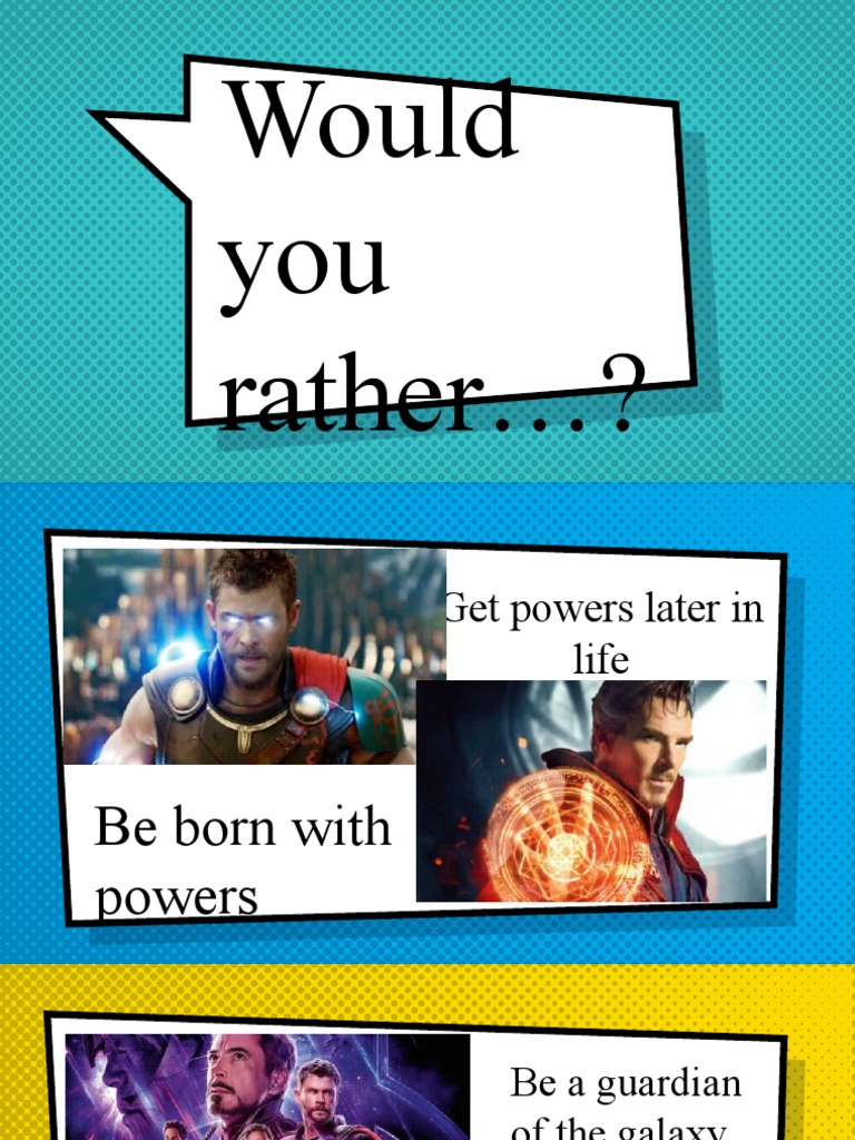 Would You Rather Superhero Edition Fun Activities Games Games Oneonone ...