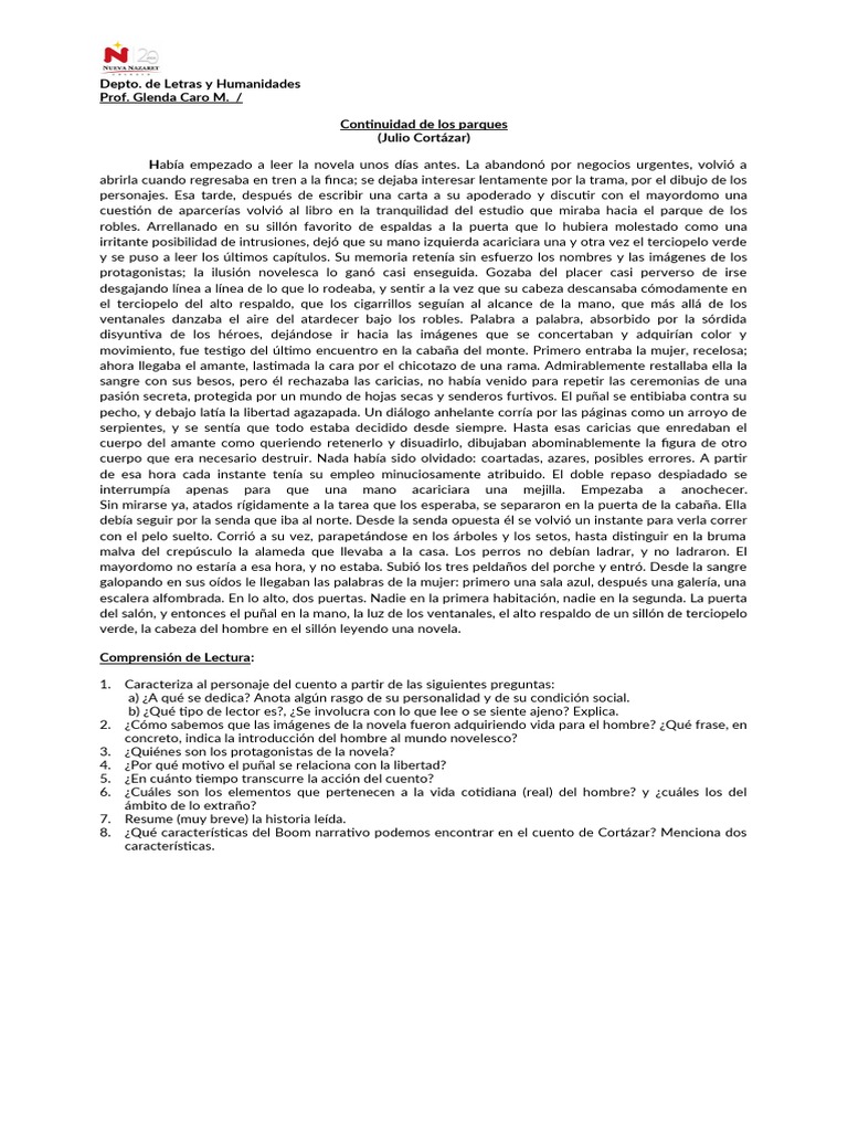 Actividad N°8 Continuidad de Los Parques | PDF