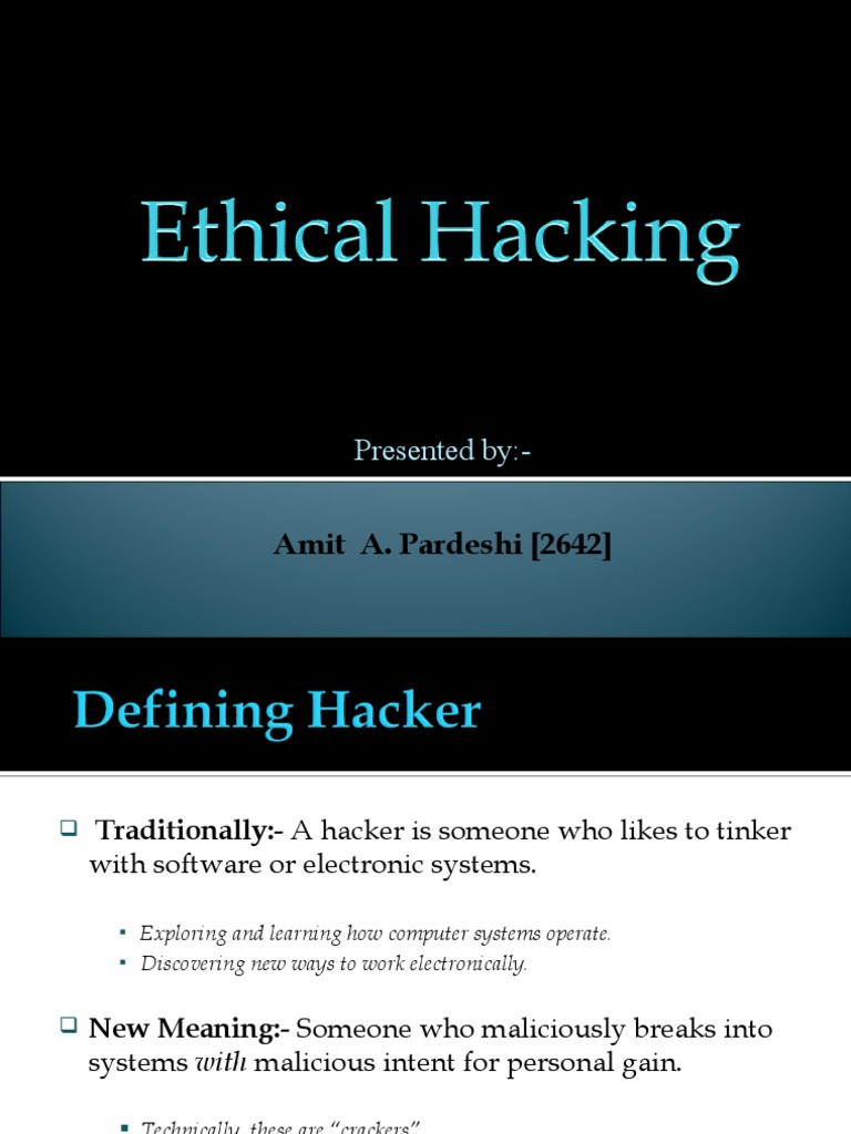 Amit A. Pardeshi (2642) : Presented By | PDF | Security Hacker | White Hat (Computer Security)