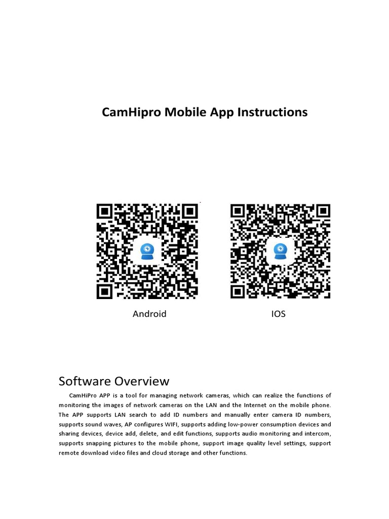CamHipro Mobile App Instructions | PDF | File Transfer Protocol | Wi Fi