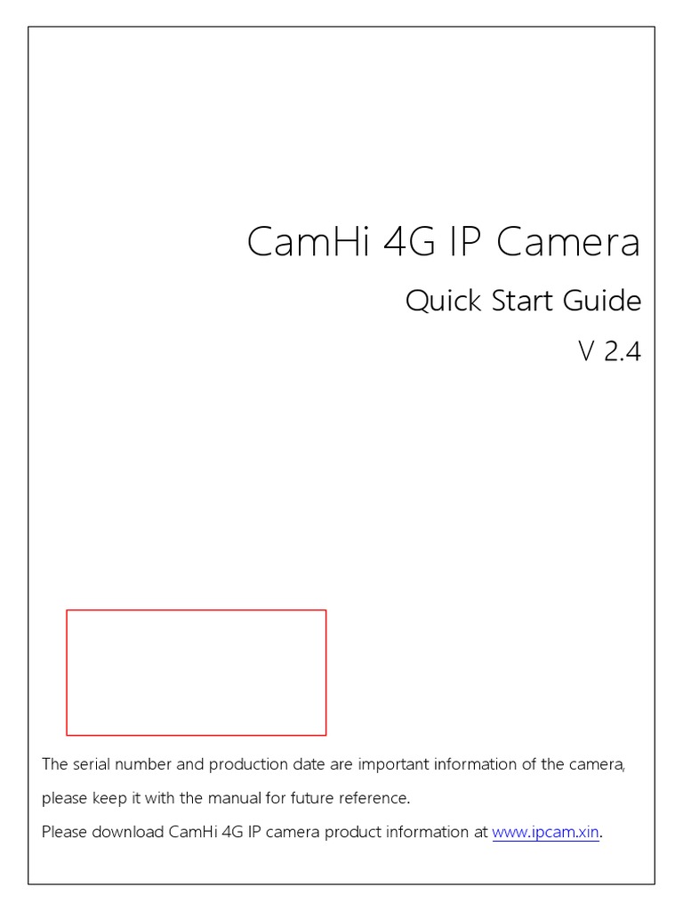CamHi 4G IP Camera Quick Start Guide | PDF | Mobile App | Computer Network