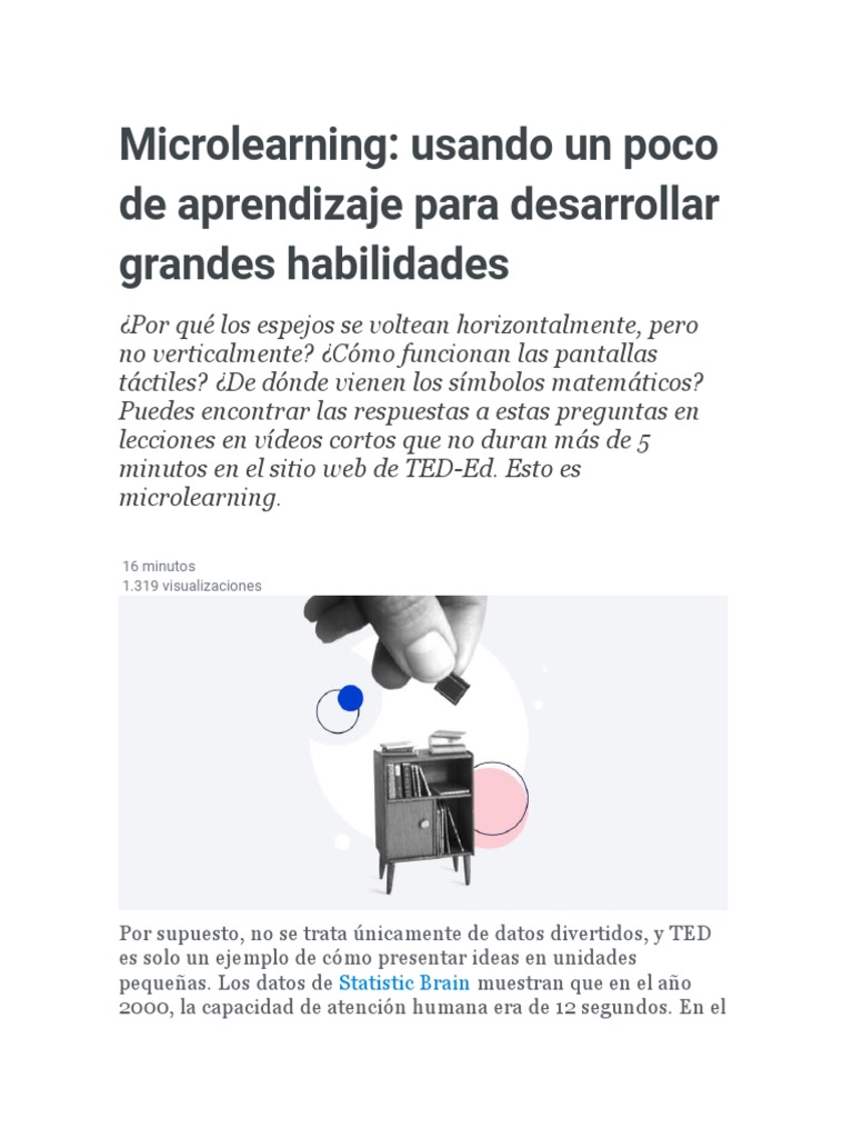 Microlearning: Aprendizaje Efectivo y Rápido | PDF | Aprendizaje ...