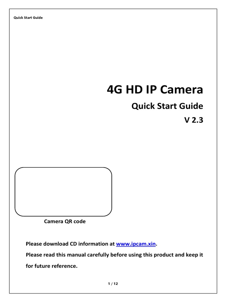 4G HD IP Camera Quick Start Guide | PDF | Mobile App | 4 G