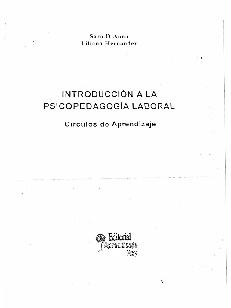 Introducción A La Psicopedagogía Laboral - Cap. 1 | PDF | Sicología | Aprendizaje