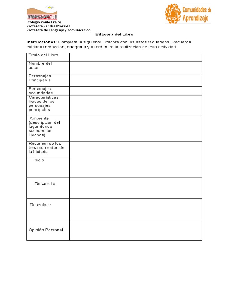 Bitácora Del Libro 2021, 5 Basico | PDF