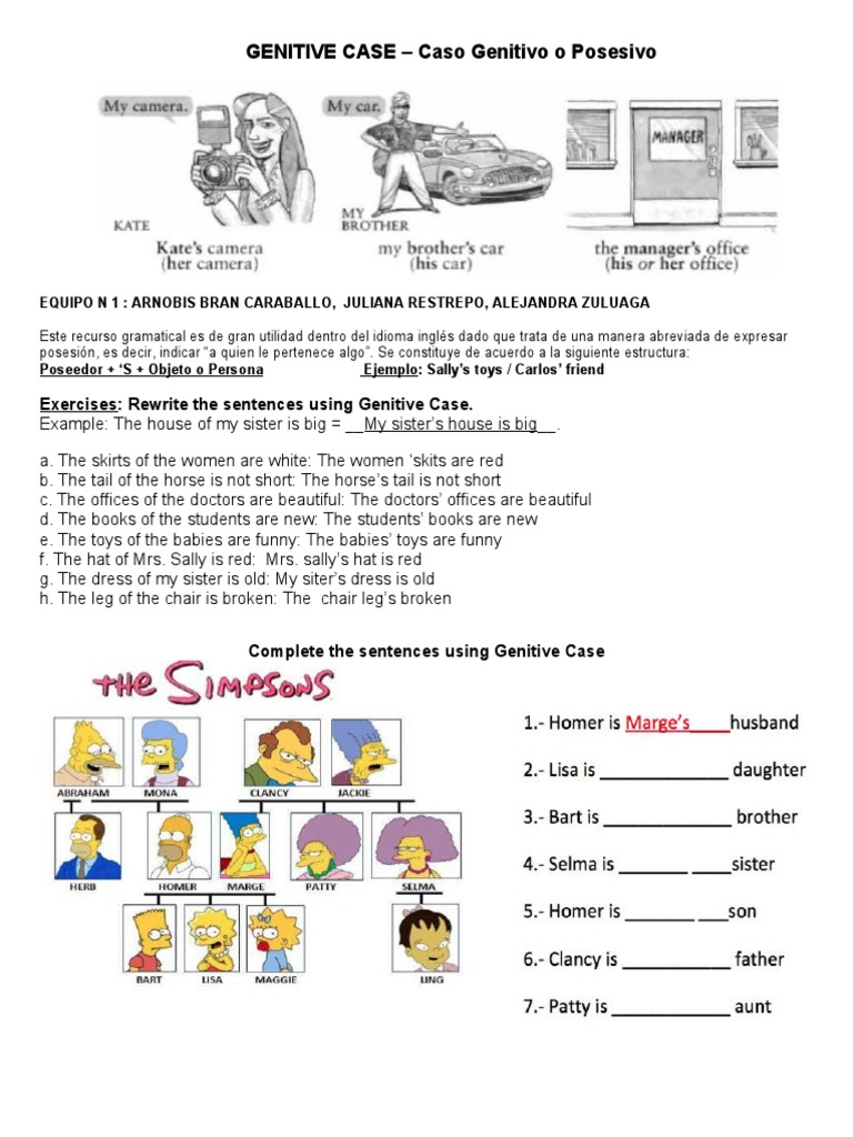 Genitive Case Exercises | PDF | Language Arts & Discipline