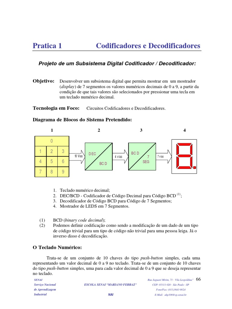 Codificadores e Decodificadores Digitais | PDF | Diodo emissor de luz ...