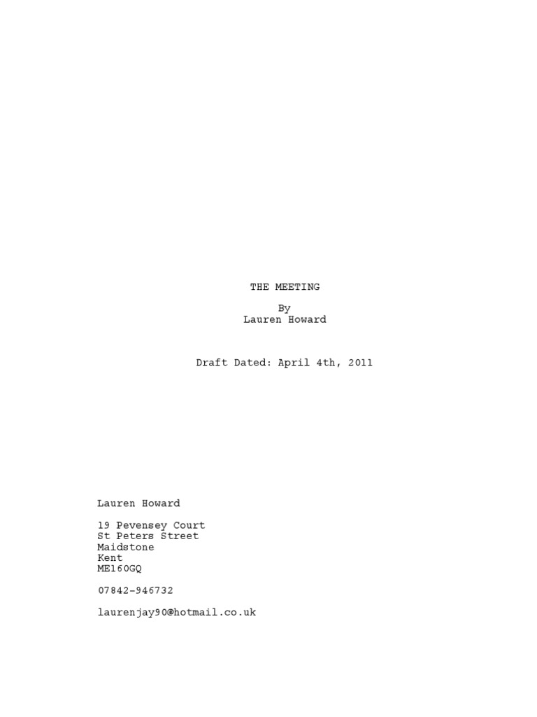The Meeting Script | PDF