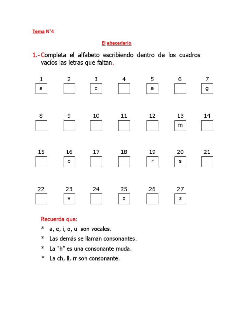 Tema N°4 y 5 Abecedario y Sílabas Triliteras | PDF | Voz humana ...