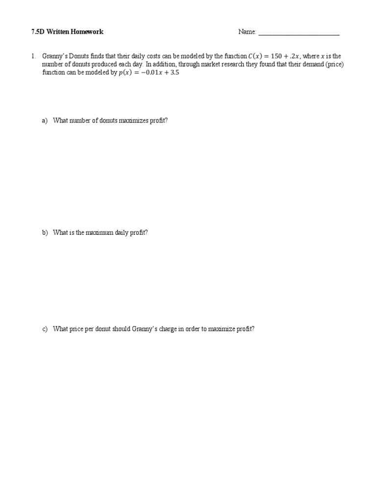 7.5D Written Homework | PDF