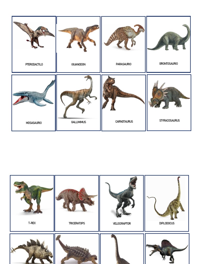 Tarjetas Dinosaurios | PDF