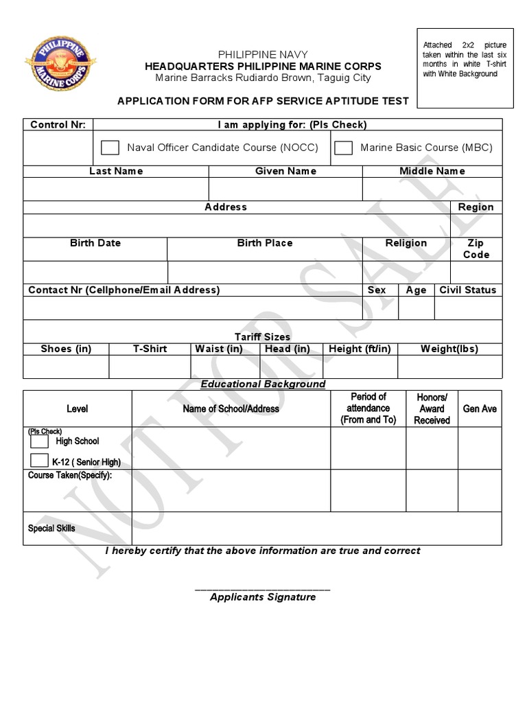 Online AFPSAT Form | PDF