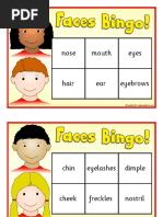 Parts of The Face Flash Cards 2x3 PDF | PDF