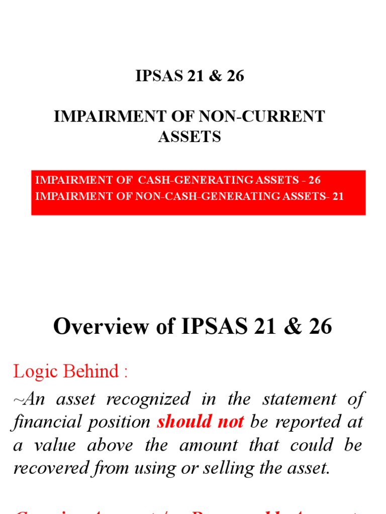 IPSAS 21& 26 Impairment | PDF | Depreciation | Present Value