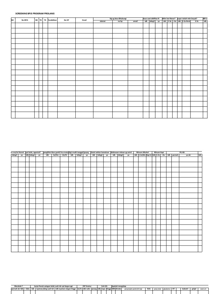 Screening BPJS Program Prolanis | PDF