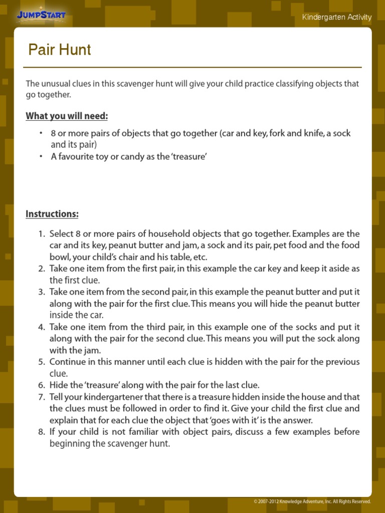 Activity - Matching Objects - Pair Hunt (Babies) | PDF