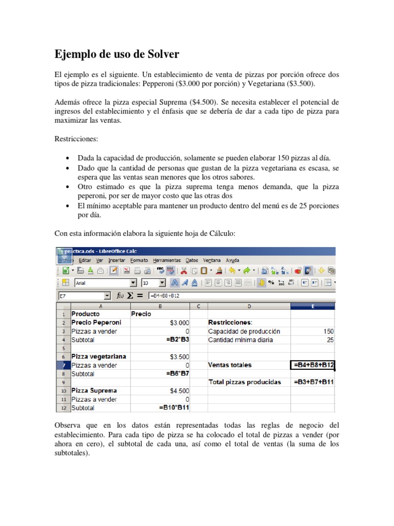 Ejemplo de Uso Solver | PDF | Hoja de cálculo