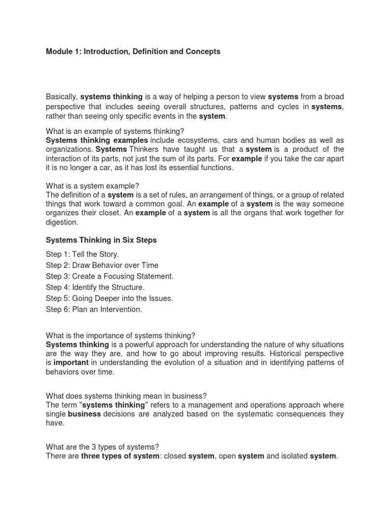 Introduction to Systems Thinking Concepts | PDF | Evolution | System