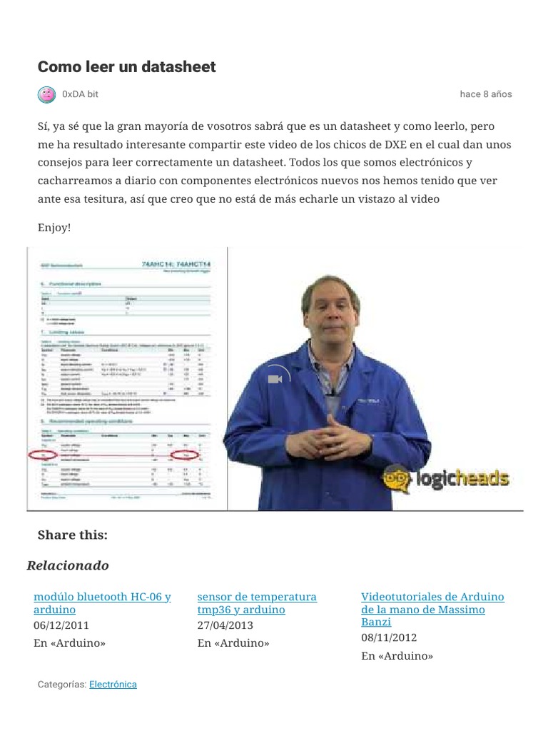 Como Leer Un Datasheet | PDF