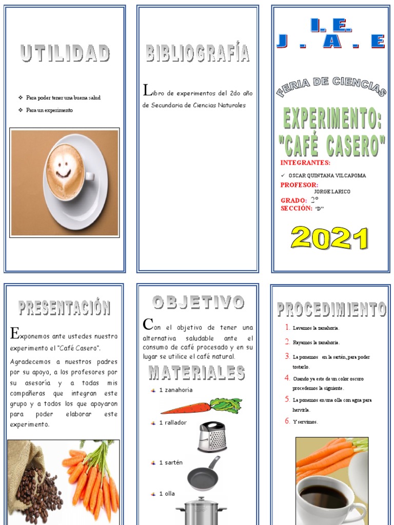 Triptico Experimento de Cafe | PDF