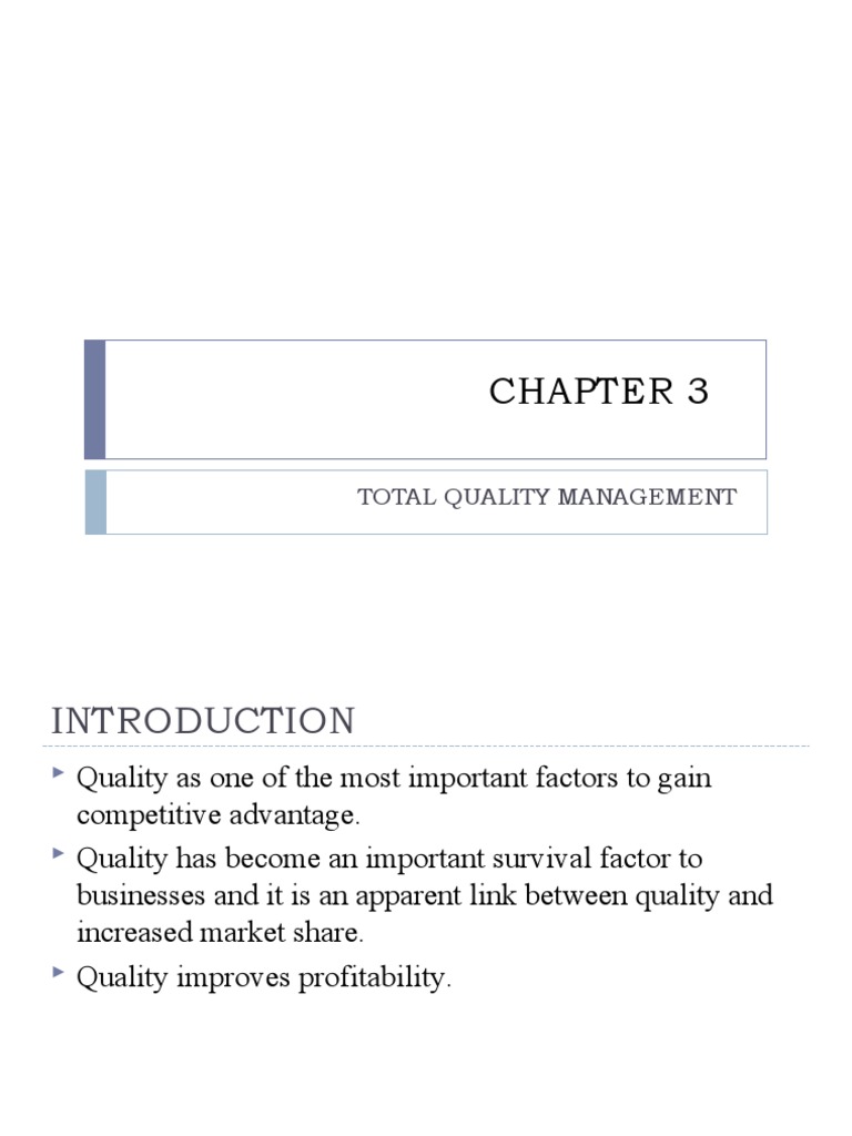 Chapter 3 - TQM | PDF | Benchmarking | Quality Management