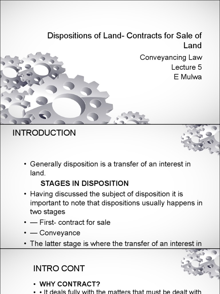 Contracts For Sale of Land Lecture 5 | PDF | Conveyancing | Government