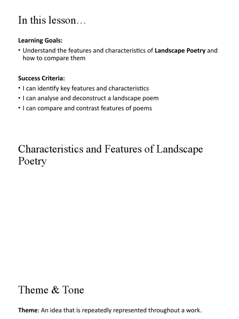 Themes, Tones, and Comparing | PDF | Poetry | Landscape