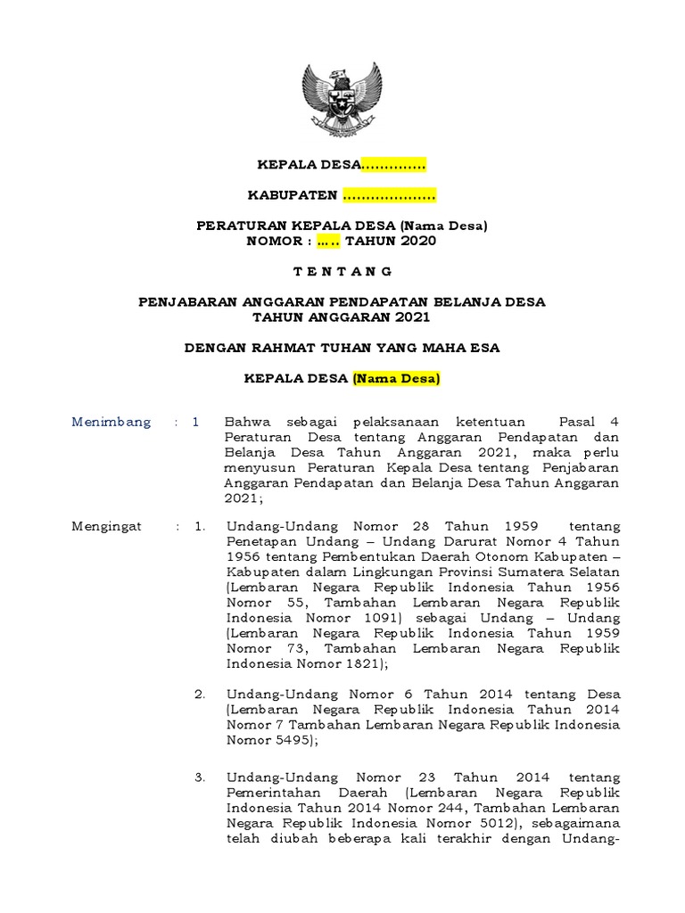 Perkades Apbdes 2021 | PDF