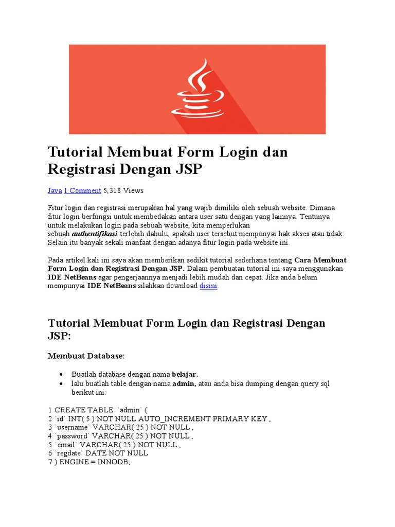 Membuat Login JSP | PDF