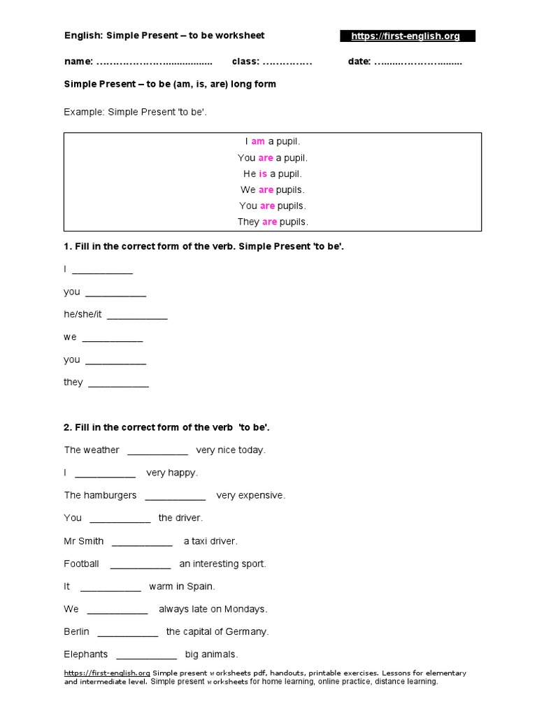 Am Are Is Are Are: Simple Present For Home Learning, Online Practice ...