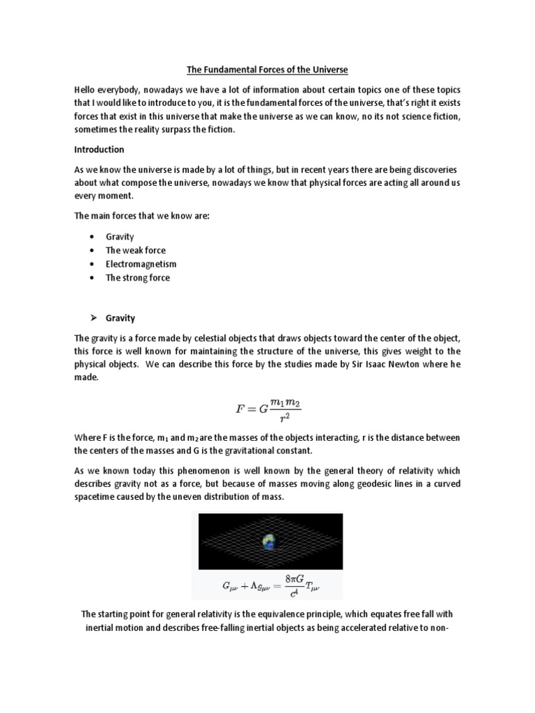 The Fundamental Forces of The Universe | PDF | Elementary Particle | Force
