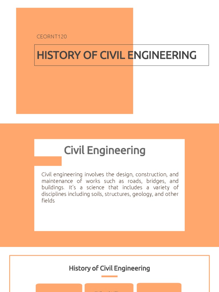 History of Civil Engineering: CEORNT120 | PDF | Civil Engineering ...