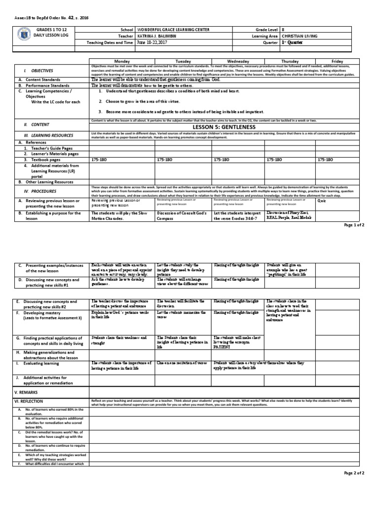 Esp 8 Lesson Plan | PDF | Learning | Applied Psychology