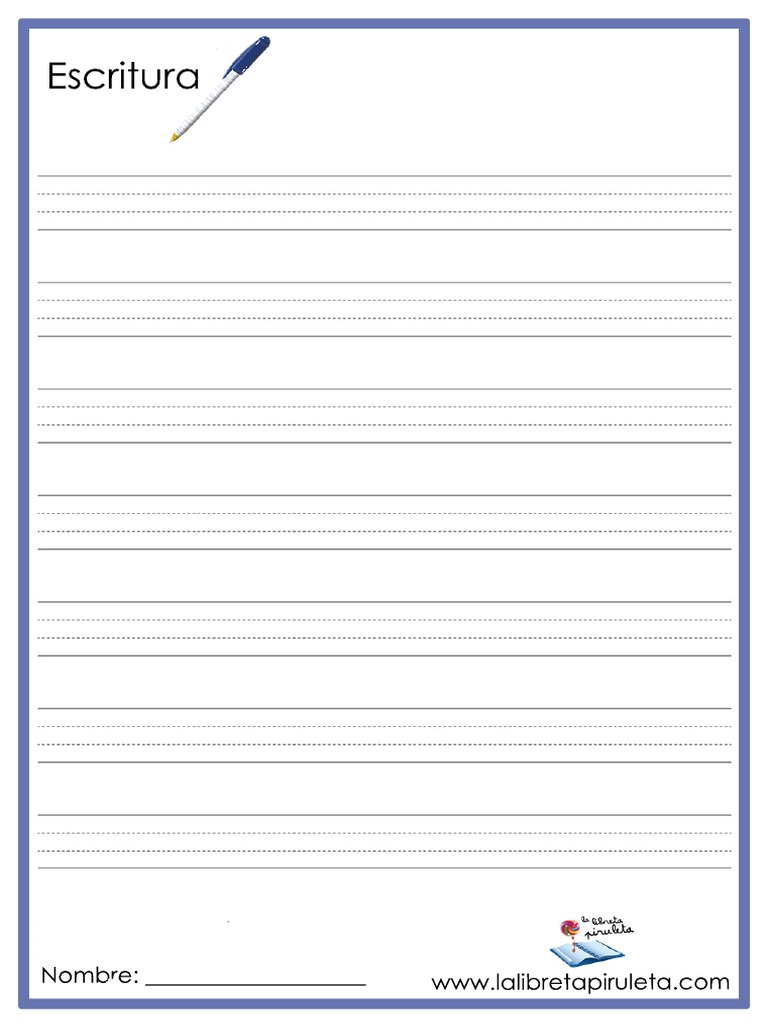 01 Hoja Escritura Pauta Montessori | PDF
