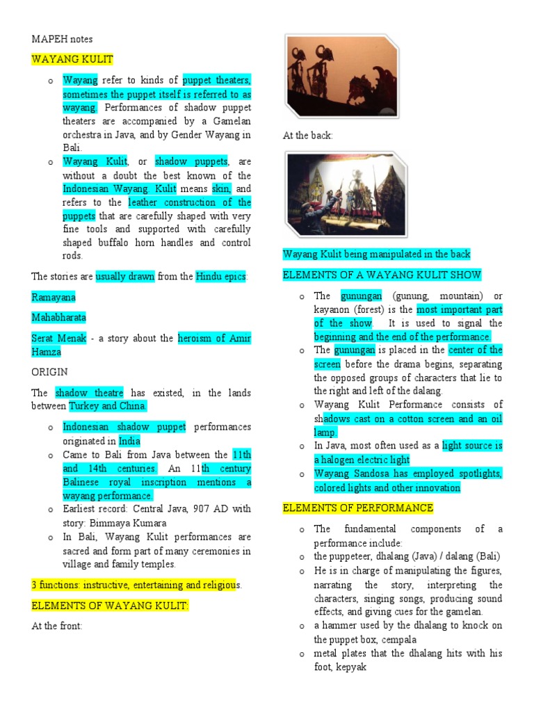 MAPEH Notes | PDF | Performing Arts
