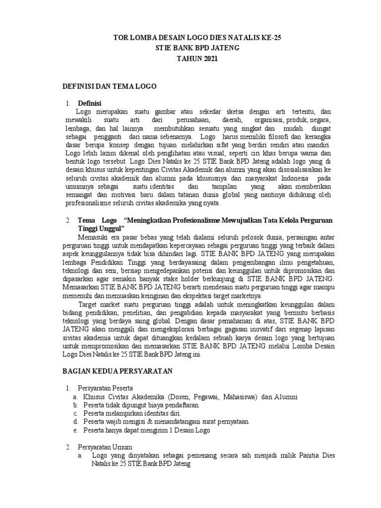 Logo Lustrum STIE BPD Jateng | PDF