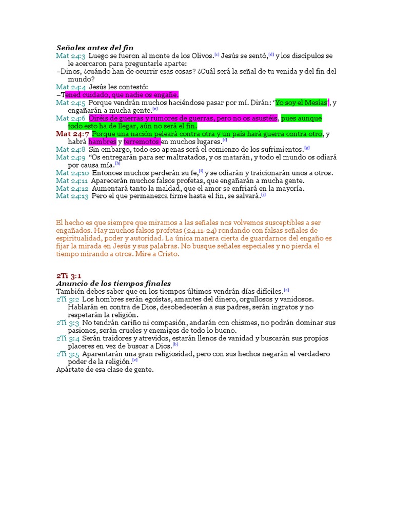 Señales Antes Del Fin | PDF