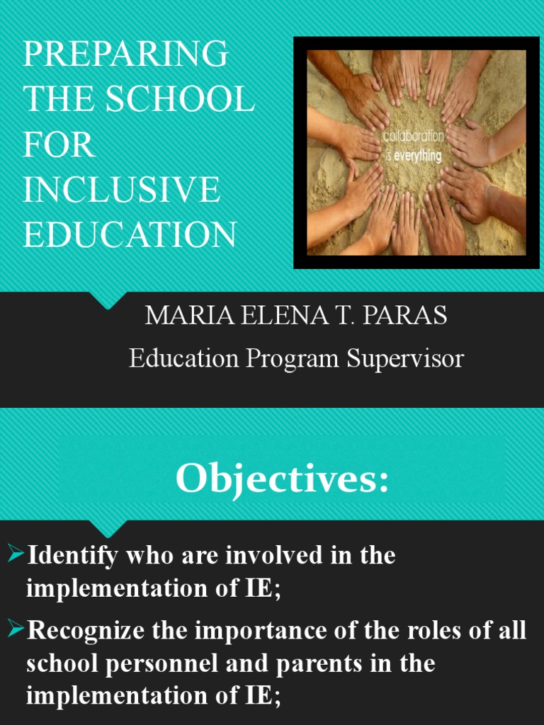 Preparing Theschool For Inclusive Education | PDF | Inclusion ...